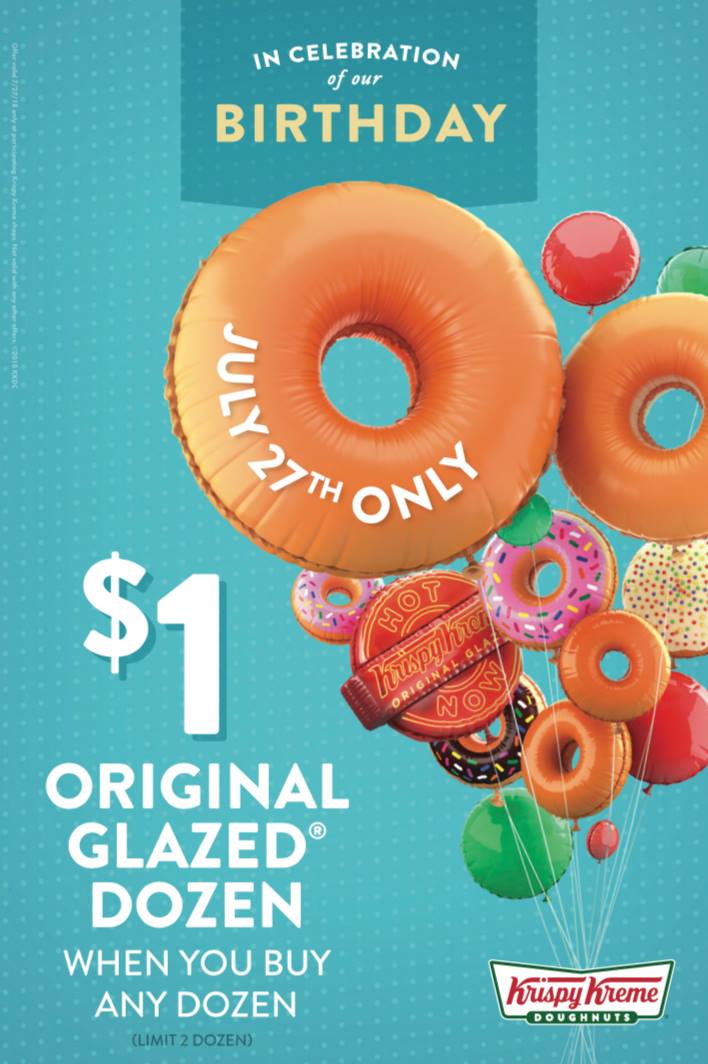 You Can Get a Dozen Krispy Kreme Doughnuts for $1 Tomorrow